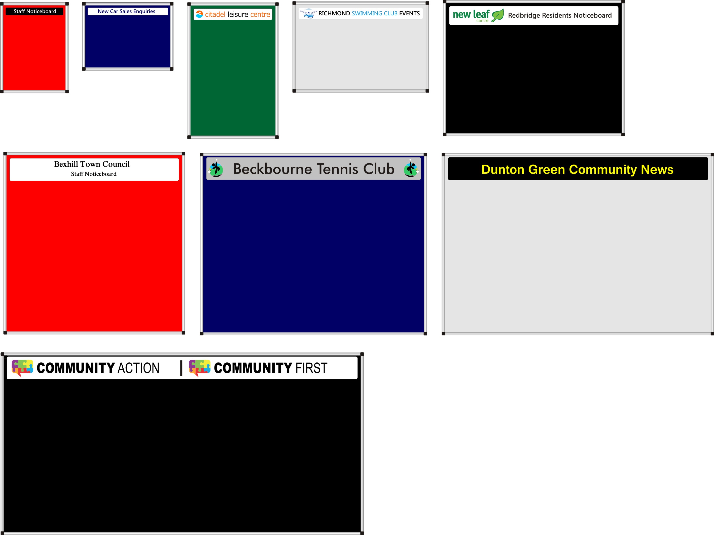 Flat Frame Branded Notice Board - Signs for Churches