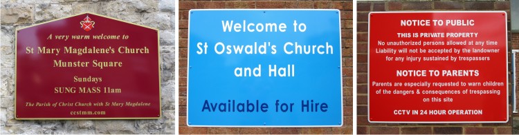 Church Signs - Wall Mounted - Signs for Churches
