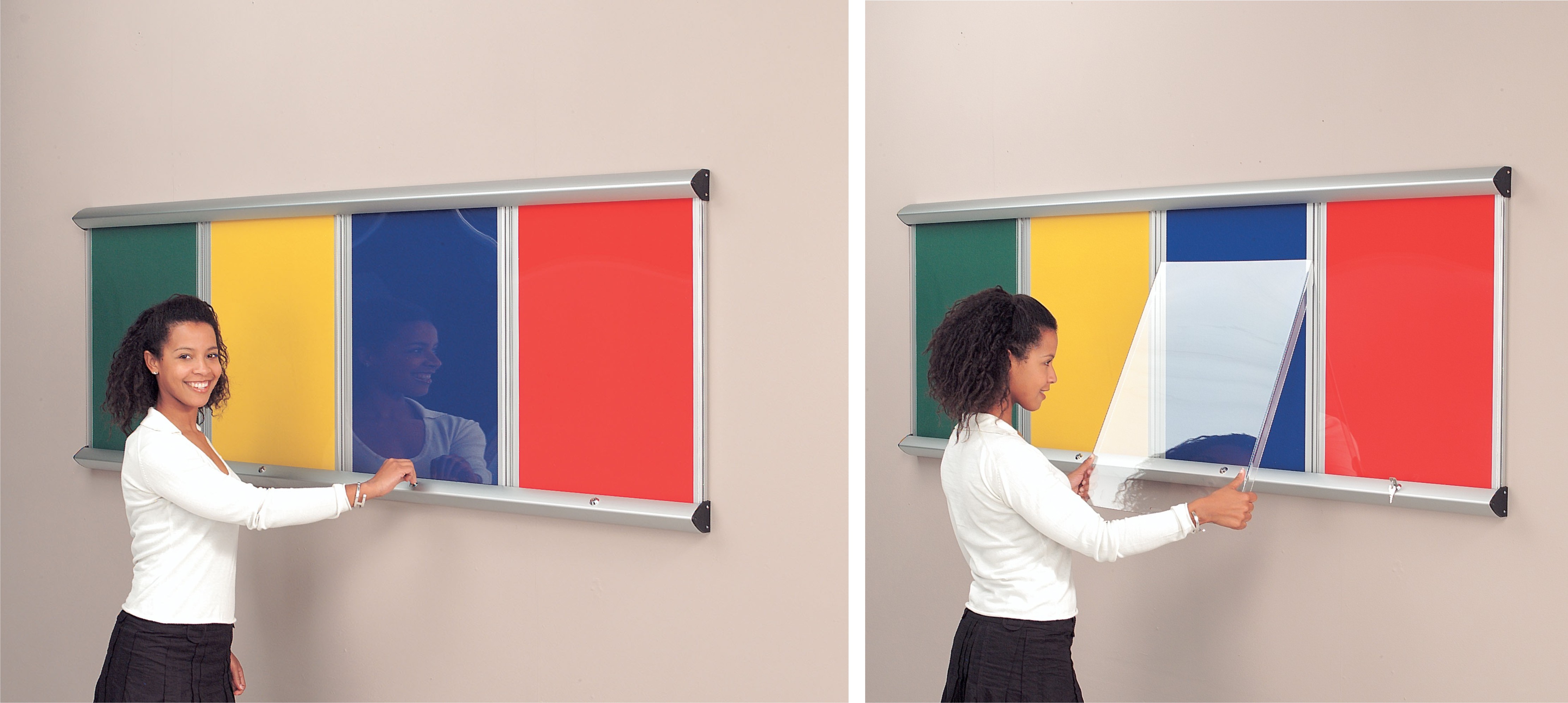 Shield Showline Resist-A-Flame Multi-Bank Notice Board - Signs for Churches