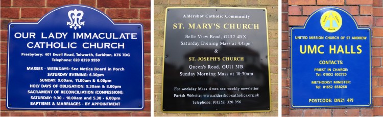Church Signs - Wall Mounted - Signs for Churches