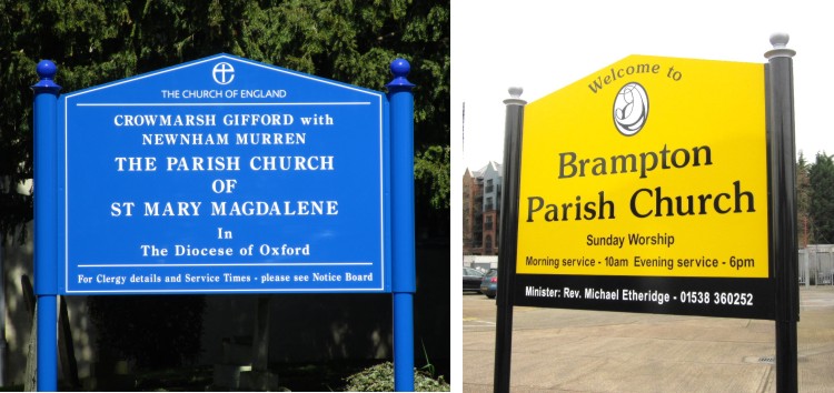 AS760 Post Mounted Aluminium Church Signs - Signs for Churches