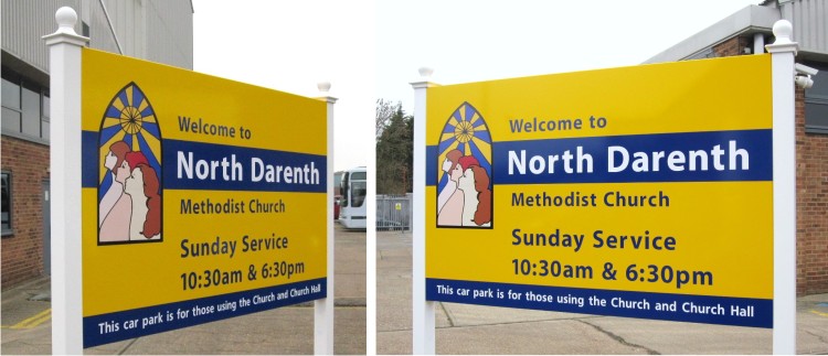 Box Tray ACM Post Mounted Church Signs - Signs for Churches